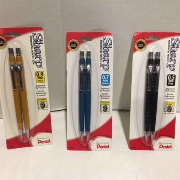 Pentel | Office | 6 Pentel Sharp Mechanical Pencils Fine To Thick ...